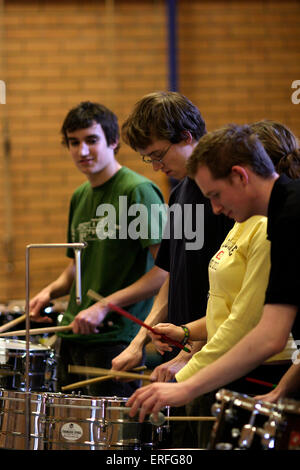 Percussion section - rehearsal Stock Photo - Alamy