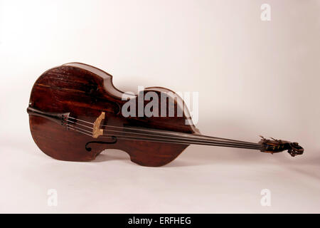Double Bass - view of the instrument laying on its side Stock Photo - Alamy