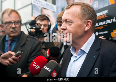 Ringsted, Denmark, June 2nd, 2015. Danish opposition leader Lars Stock ...