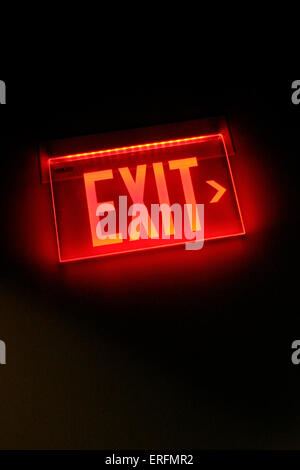 Exit sign in a theatre or concert hall Stock Photo - Alamy