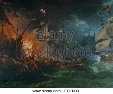 Defeat of the Spanish Armada, 8 August 1588, Philip James de ...