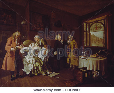 William Hogarth - Marriage à la Mode, Plate 5, (The Death of the Stock ...