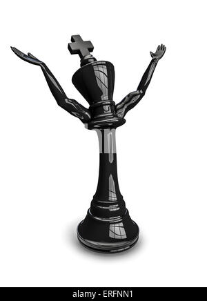 3D render of black chess king flexing biceps Stock Photo - Alamy