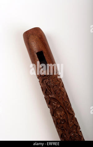 Carved wooden Arabic flute - made of rosewood, from Egypt. Palestine ...