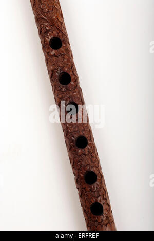Carved wooden Arabic flute - made of rosewood, from Egypt. Palestine ...
