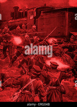 World War I- A frontier skirmish between Russians and a German advance ...