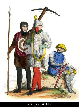 Medieval soldiers of the reign of Henry III, Swordsman, Spear and ...