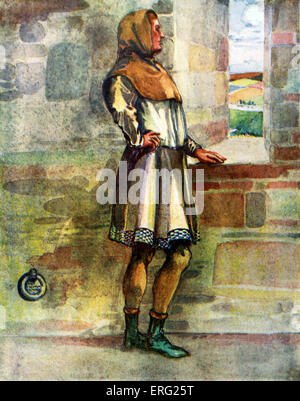 Man 's costume in reign of Richard II (1377- 1399). Wearing a scarlet ...