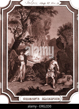 Gideon makes an offering of meat and bread. He knows that he is ...