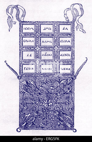 Breastplate of high priest. The Bible, Exodus XXVII, 15-17: ' And thou ...