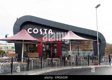 A Costa Coffee drive through cafe in Swansea, south Wales Stock Photo ...