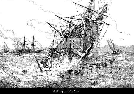 The Battle of Cherbourg in 1864. CSS Alabama had captured or destroyed ...