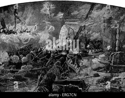 Confederate troops boarding the USS Harriet Lane during the Second ...