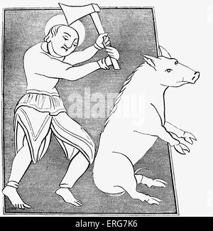 Butcher, Medieval Tradesman Stock Photo - Alamy