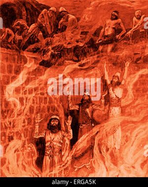 The Fiery Furnace - The Book of Daniel - Old Testament Bible Stock ...