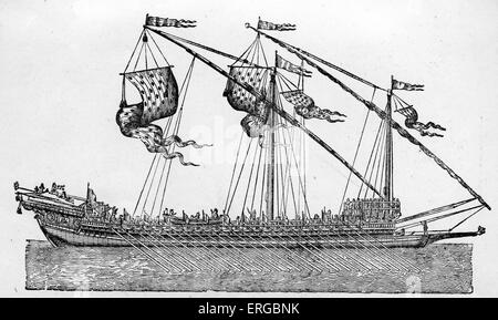 A 16th century galley ship Stock Photo - Alamy