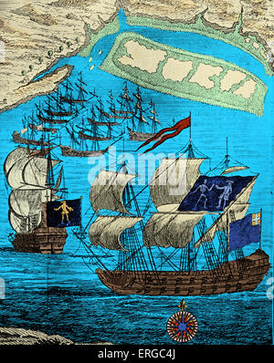 'The Pirate Ships 'Royal Fortune' and 'Ranger' in Whydah Road, January ...