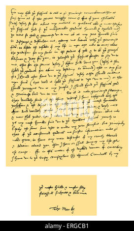 Autograph: Letter from Henry VIII to Cardinal Wolsey. The King thanks ...