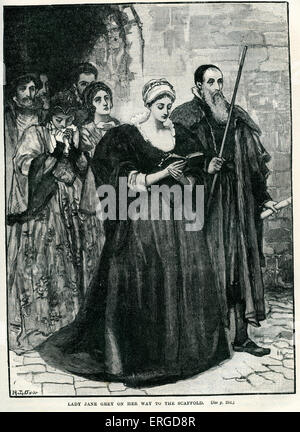 Lady Jane Grey en route to her execution. Queen of England and Ireland ...