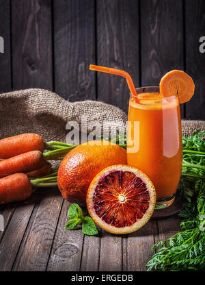 oranges fruit cocktail juice in a bar with copy space Stock Photo - Alamy