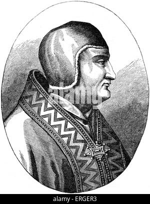 Pope Clement IV - portrait from fresco painting (gold mosaic) in the ...