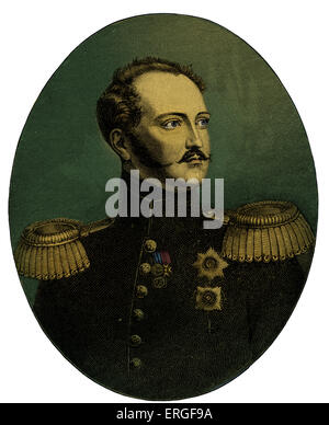 Nicholas I Tsar of Russia from 1825. Engraving 1860 Stock Photo - Alamy