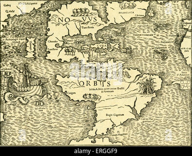 Map Of America 1540 Stock Photo - Alamy