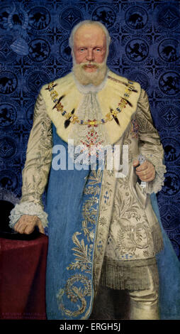 King Ludwig II of Bavaria in Generals uniform and coronation robe ...