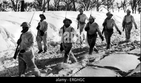 British troops in snow, Western Front, WW1 Stock Photo - Alamy