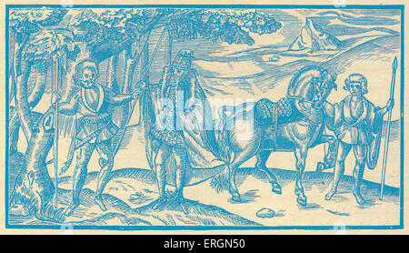 A medieval Irish chief and attendants. Medieval Irish raiders on ...