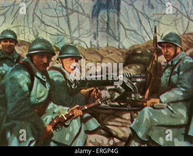 French army, soldiers with light machine guns on the front October 1939 ...