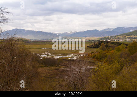 Looking across the Insh Marshes towards Ruthven Barracks and the ...