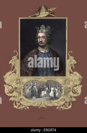 John, King of England, portrait. Reigned from 1199 until 1216. 24 ...