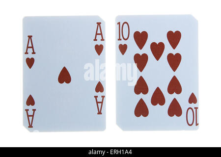 best classic winning blackjack combination ten and ace of spades Stock ...