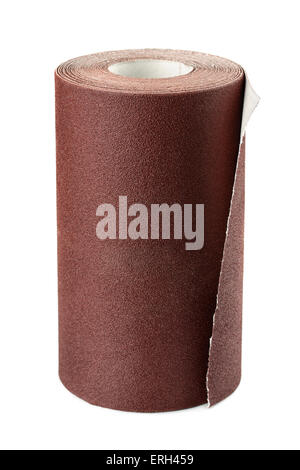 Rolled sheet of sandpaper isolated on white Stock Photo - Alamy