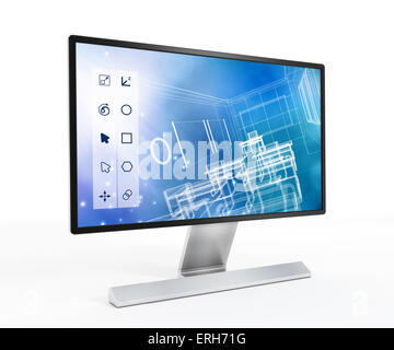 3d text showing the computer monitor Stock Photo - Alamy