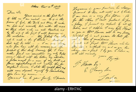 Lord Byron - Letter from the English poet to Hodgson with signature ...