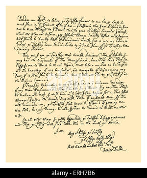 Letter from Daniel Defoe to Charles Montague, 1705.Artist: Daniel Defoe ...