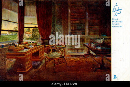 Charles Dickens in his study at Gadshill, circa 1875 Stock Photo - Alamy