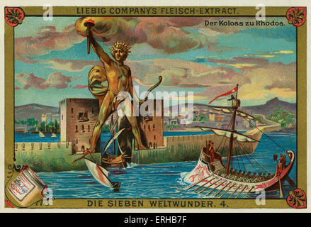 The Colossus of Rhodes, a statue of the Greek titan-god of the sun ...