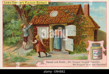 Hansel and Gretel by the Brothers Grimm (1821). Caption reads: 'Hansel ...