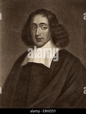 Benedict (Baruch) Spinoza, portrait. Dutch philosopher 1632-1677 Stock ...