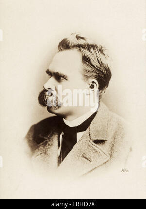Friedrich Nietzsche, portrait. German philosopher. 1844-1900 Stock ...