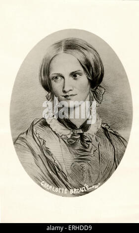 Charlotte Bronte, British novelist - portrait Chalk drawing by George ...