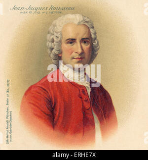 Portrait of Jean-Jacques Rousseau - French engraving XIX th century ...