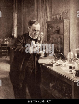 Louis Pasteur in his laboratory. Pasteur (1822 - 1895) was a French ...