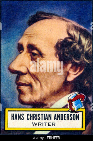 Portrait of Hans Christian Andersen (1805-1875) a Danish author. Dated ...