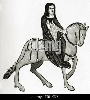 Geoffrey Chaucer ' s Canterbury Tales - The Prioress on horseback ...