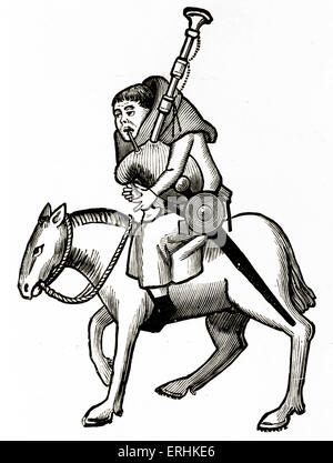 Geoffrey Chaucer ' s Canterbury Tales - The Miller on horseback ...