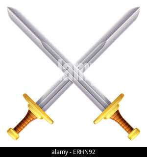 Medieval knights with swords. Vector illustration isolated on white ...